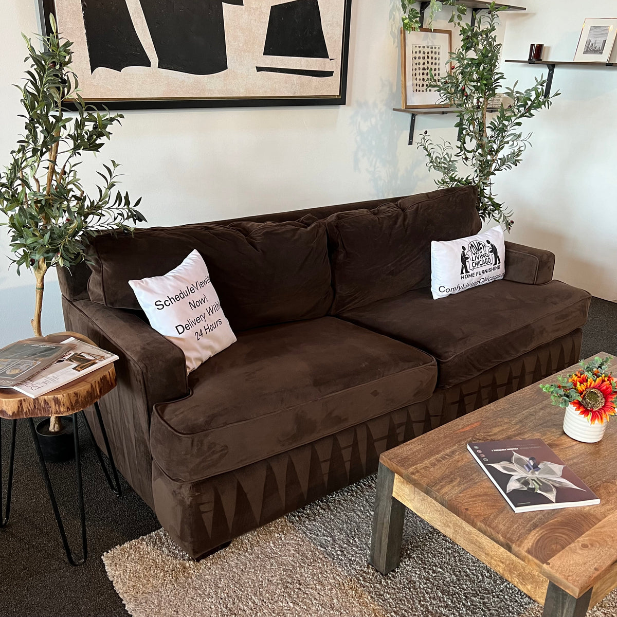 Jonathan Louis Sofa in Mocha Brown — Comfy Living Chicago