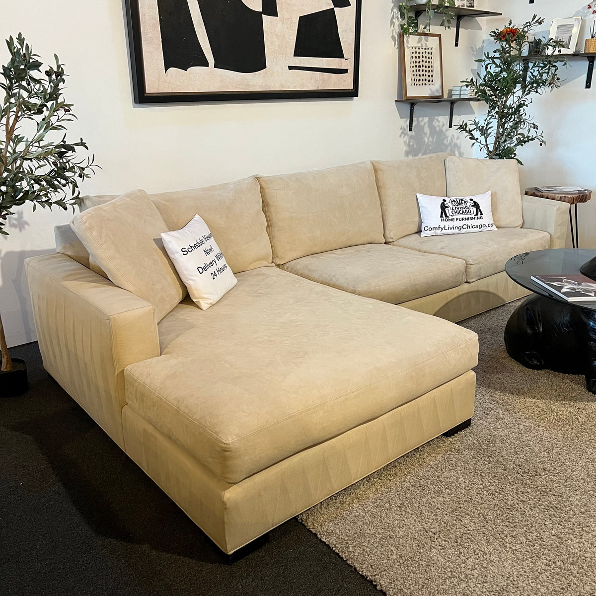 Room and Board Sectional Couch in Cream — Comfy Living Chicago