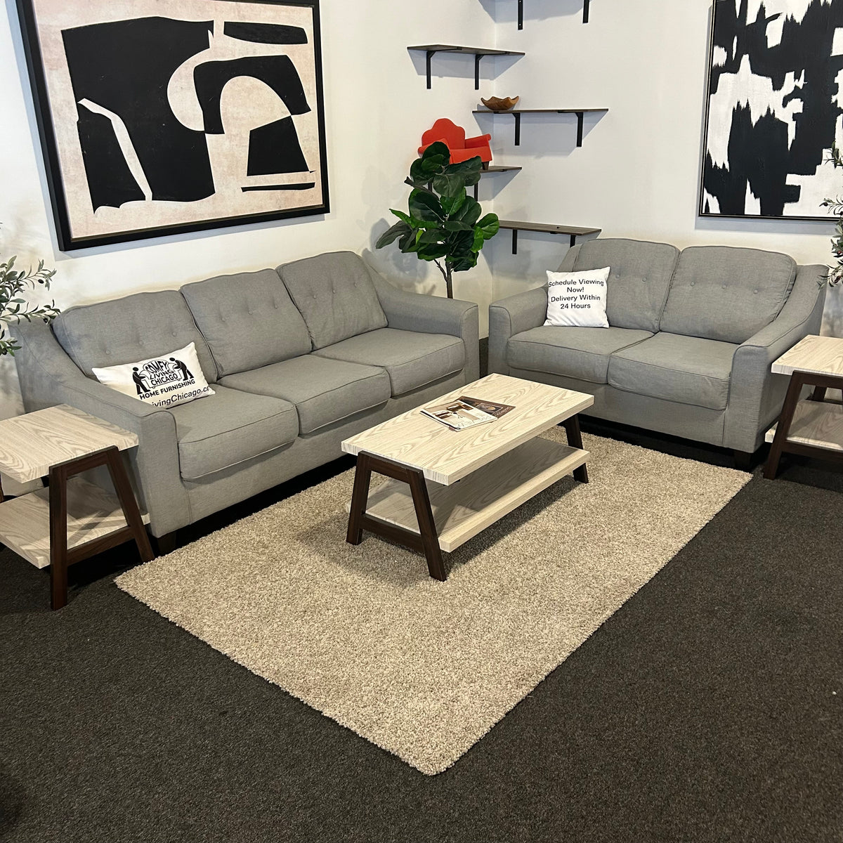 Raymour and Flanigan Sofa and Loveseat Set — Comfy Living Chicago