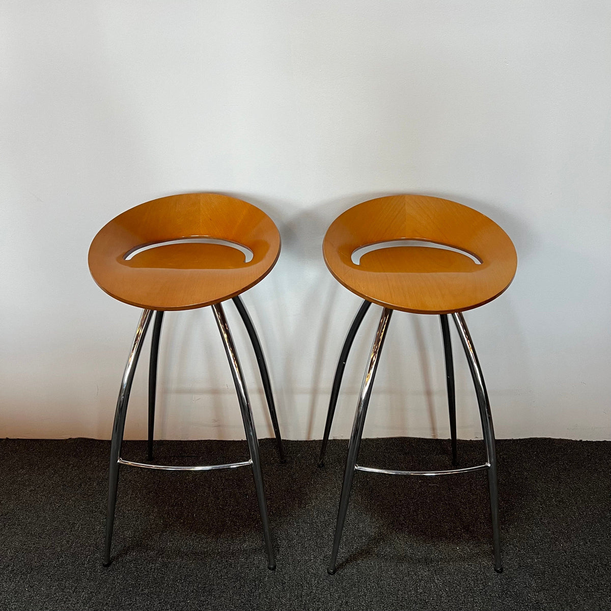 MCM Wooden Barstools — Comfy Living Chicago