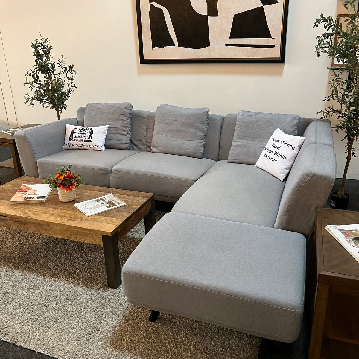MCM Modular Sectional Sofa in Light Gray — Comfy Living Chicago